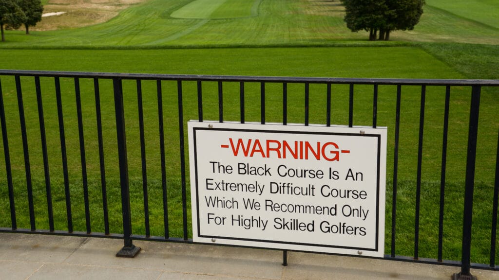 Bethpage Black’s Legendary ‘Warning’ Sign Taken Down Prior to Ryder Cup ...